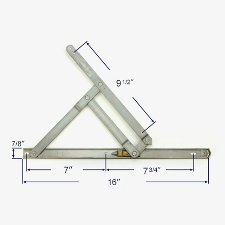 SWISCO.com: 16" Four Bar Hinge, 45 Degree, Heavy Duty