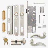 82-399 Satin Nickel Atrium Door Lever Lockset : SWISCO.com
