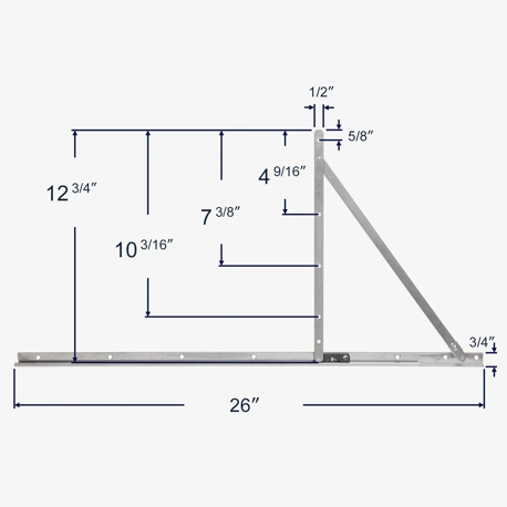SWISCO.com: 26" Stainless Steel 2 Bar Hinge Set