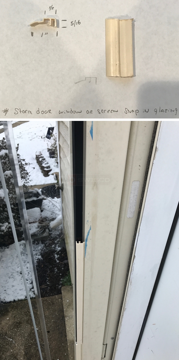 Storm door window or screen snap in glazing : SWISCO.com