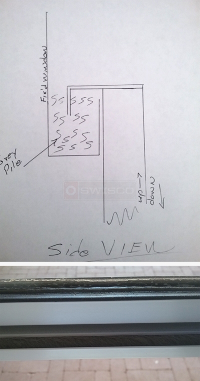 Replace pile in fixed section of double hung window : SWISCO.com