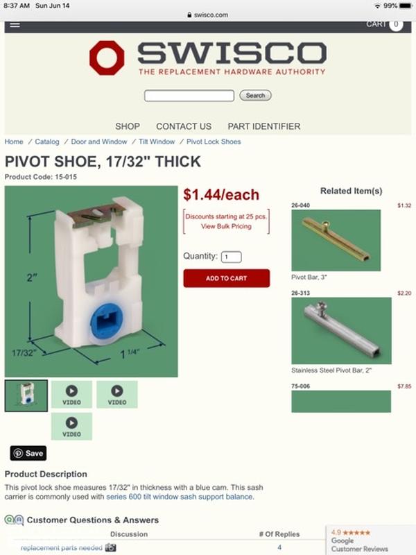 Selecting the correct spiral balance, pivot shoe and stop block ...