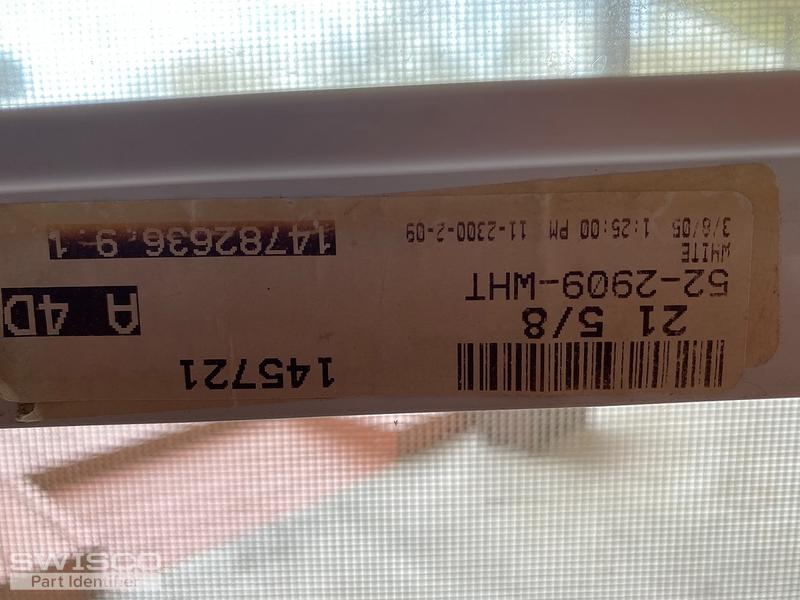 Need window brand/ part number seen on sticker 52-2909-wht : SWISCO.com