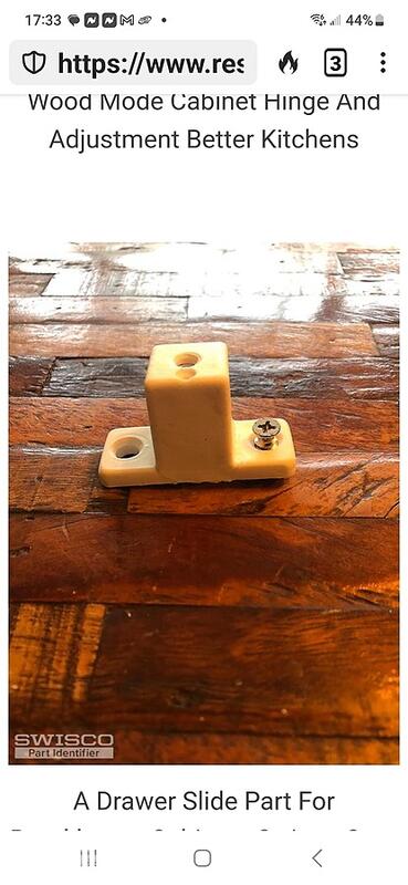 plastic spacer to attach metal sliding drawers for Brookhaven cabinet ...