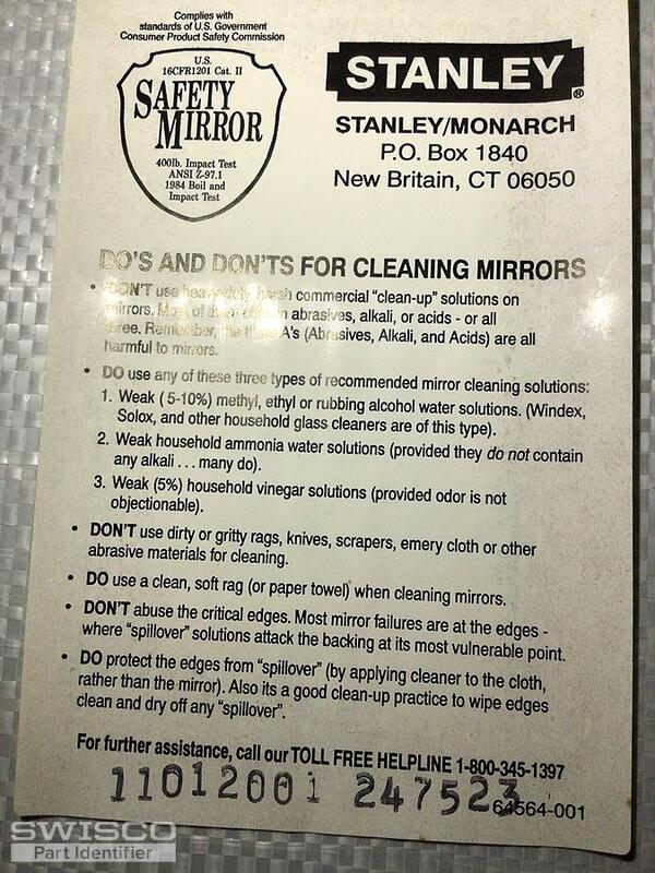 Stanley/Monarch Sliding Mirror Closer Door Track : SWISCO.com